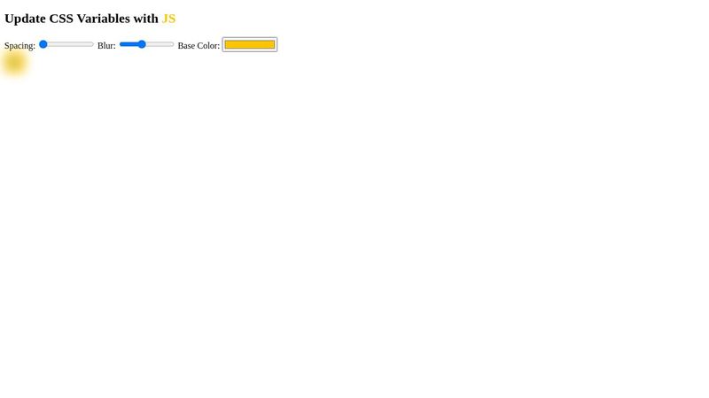 Wes Bos 30 day of Javascript: CSS Variables and JS