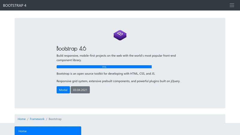Bootstrap 4 - CSS Framework