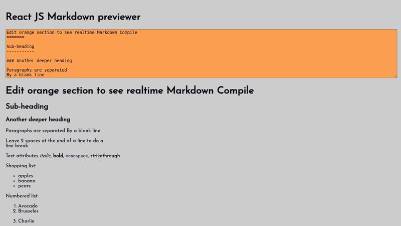 Reactjs Markdown Previewer