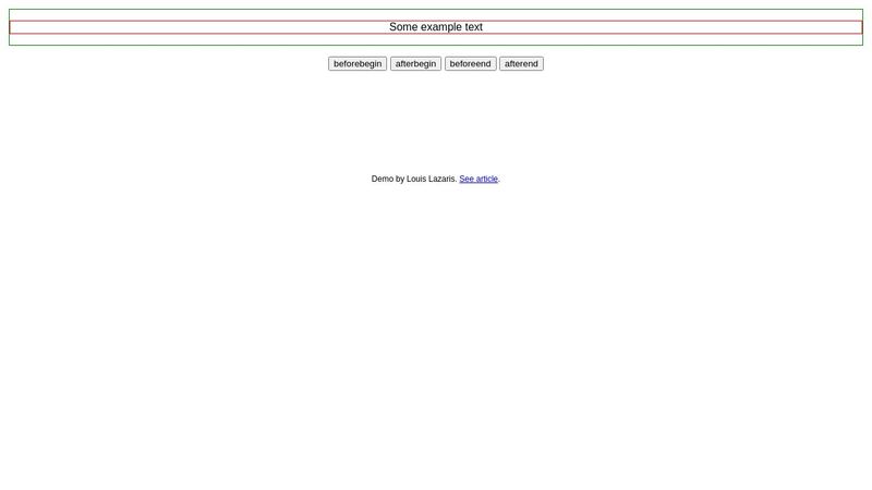 Using insertAdjacentHTML()