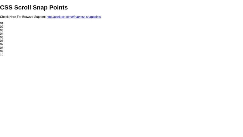 CSS Scroll Snap Points