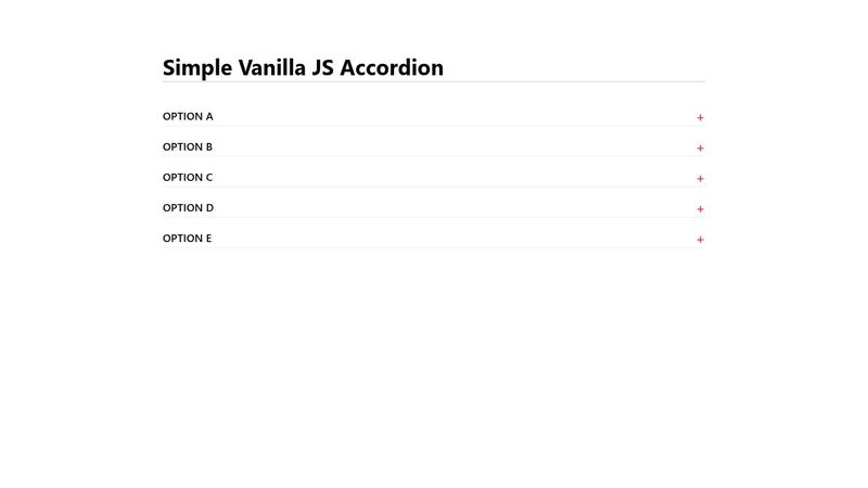 Simple Vanilla JS Accordion