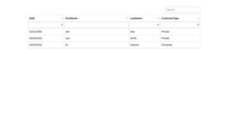 Bootstrap Table - Filter control