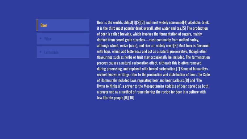Vertical tabs with smooth animation