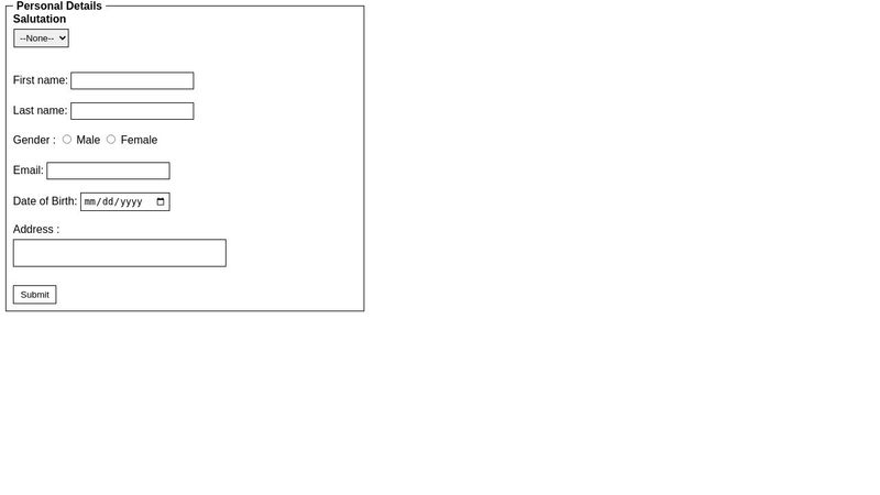 Personal Details Form