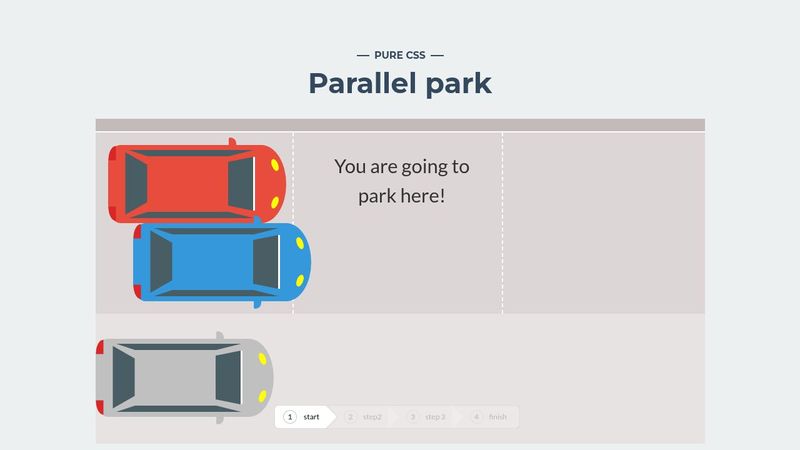 CodePen - Parallel park - pure css