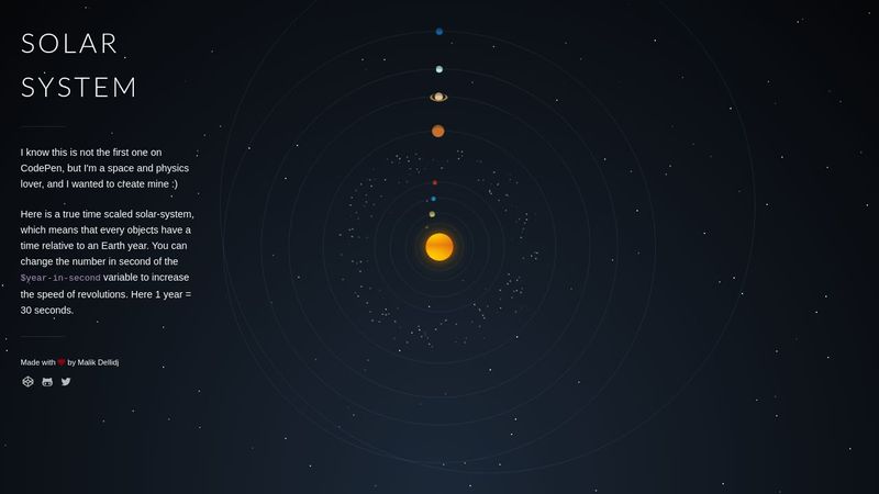 Solar System animation - Pure CSS