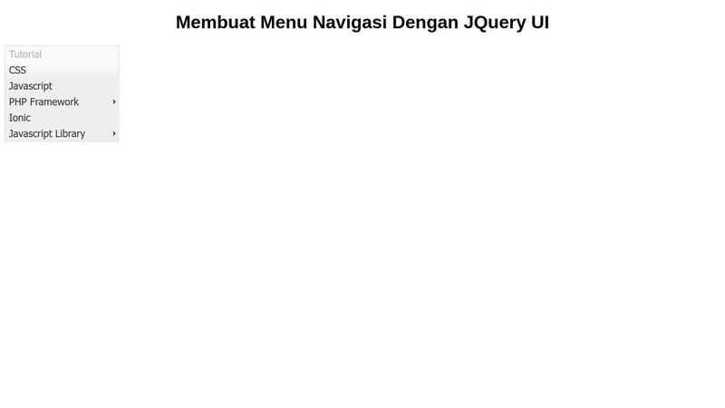 membuat menu navigasi dengan jquery ui