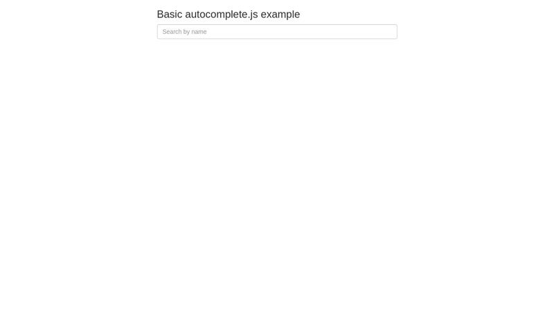 Basic Autocomplete.js Example