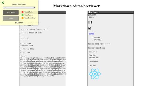 Markdown Previewer Issues With Test 4 Javascript The Freecodecamp Forum