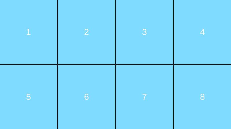 CSS native grid - 4x2 Grid 8 items