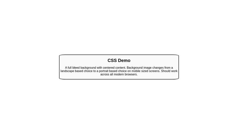 CSS Demo: Full Bleed Background Image