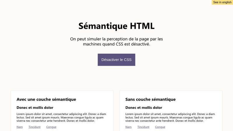 Sémantique HTML