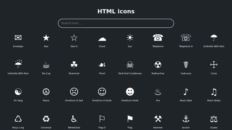 Html Icons