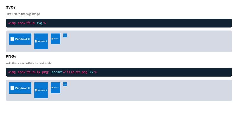 SVG Image / SRCSET Attribute
