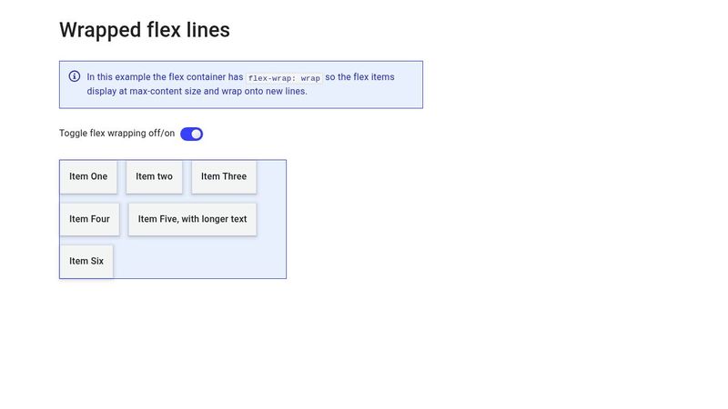 Learn CSS - Flexbox - Wrapped flex lines