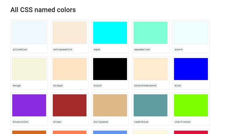 Learn CSS - Named colors