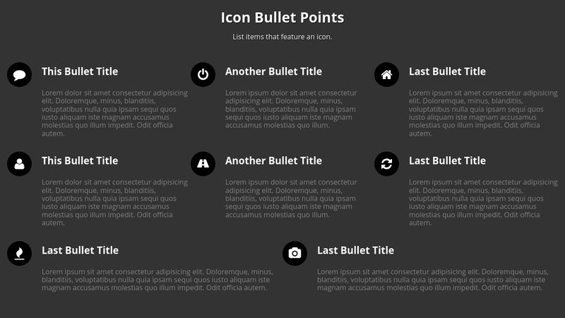 Icon Bullet Points Icon Bullet Points