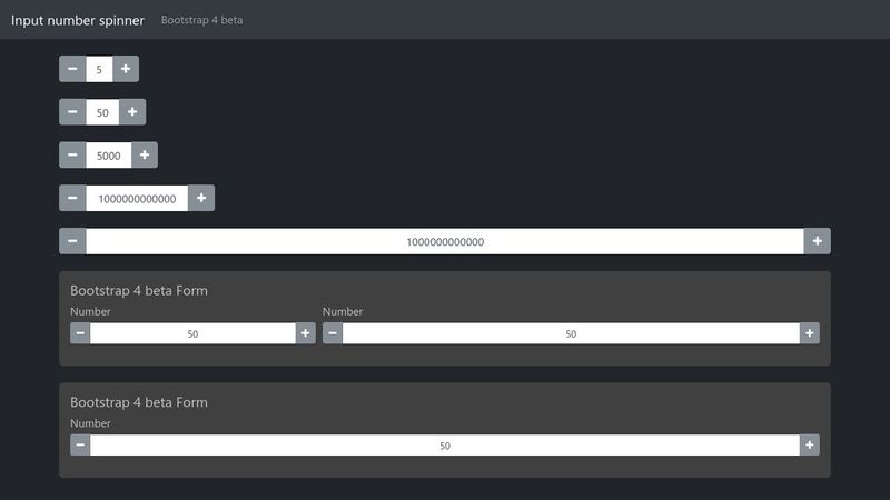 number spinner / number / stepper for input - bootstrap 4 beta