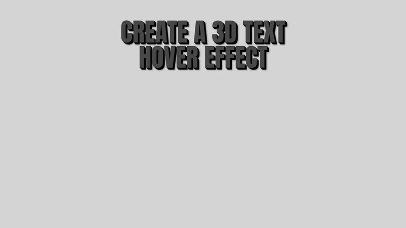 3d Text Animation Css Codepen