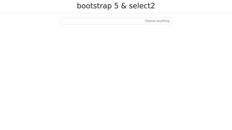 bootstrap5 & select2