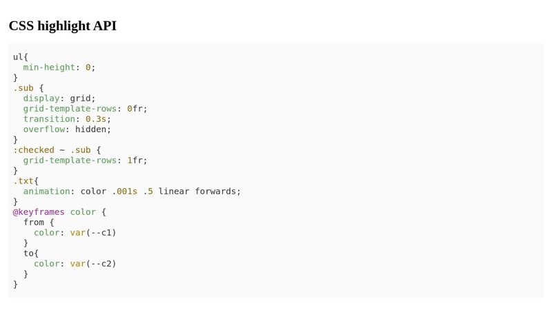 CSS highlight editor