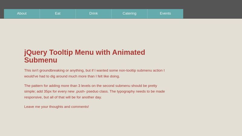 jQuery Animated Tooltip Menu